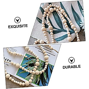 SEWACC 4 Pcs Children's Room Pendant Kids Household Decor Farmhouse Beads Nativity Decor Wall Vase Door Wood Crafts for Kids Creative Wood Beads Pendant Christmas Tree Tray Natural Twine