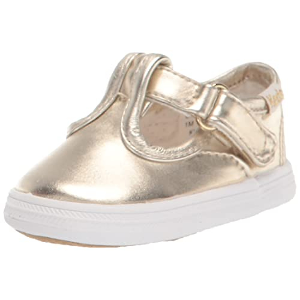 Keds Baby Champion LACE Toe Cap Tstrap Sneaker, Champagne Metallic, 3 US Unisex Infant