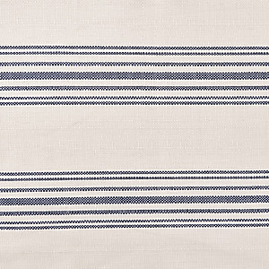 HiEnd Accents Prescott Farmhouse Bedding, 3 Piece Super King Size Striped Comforter Set with Pillow Shams, Ivory Navy Ticking Stripes Pattern, Chic Casual Coastal Boho Style Bed Set