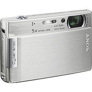 Sony Cybershot DSC-T100 8MP Digital Camera with 5x Optical Zoom and Super Steady Shot (Silver)