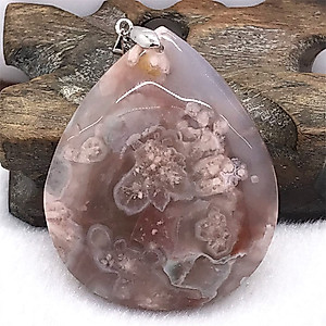 DUOVEKT Natural Cherry Agate Pendant Jewelry For Women Men 53x44x12mm Beads Lucky Crystal Stone Sliver Gemstone AAAAA