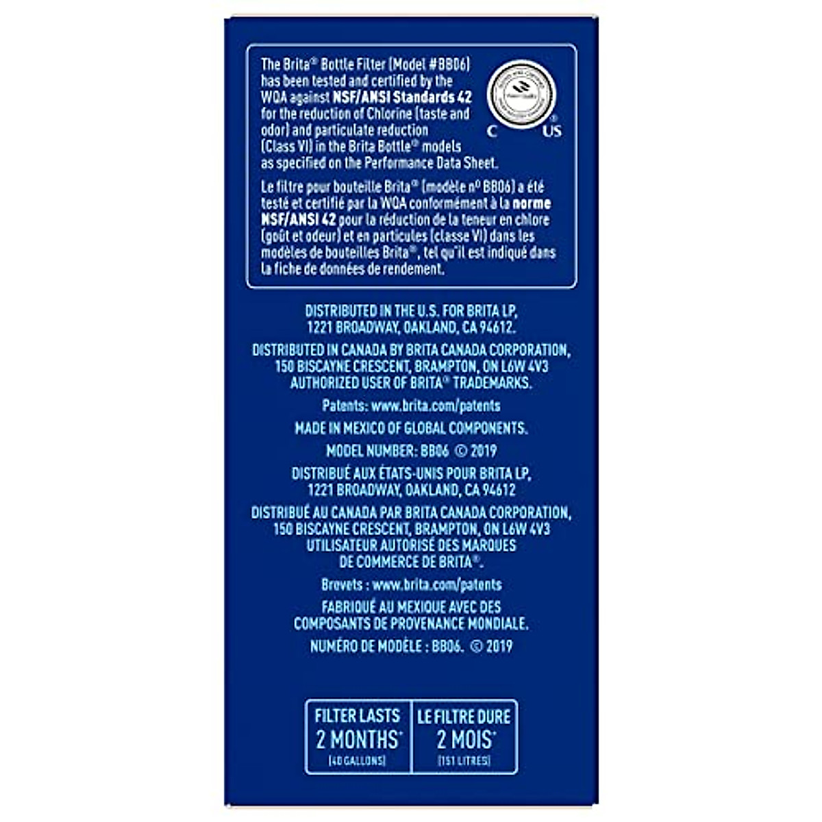 Brita Water Bottle Replacement Filters, BPA-Free, Replaces 1,800 Plastic Water Bottles a Year, Lasts Two Months or 40 Gallons, Includes 6 Filters, Kitchen Essential