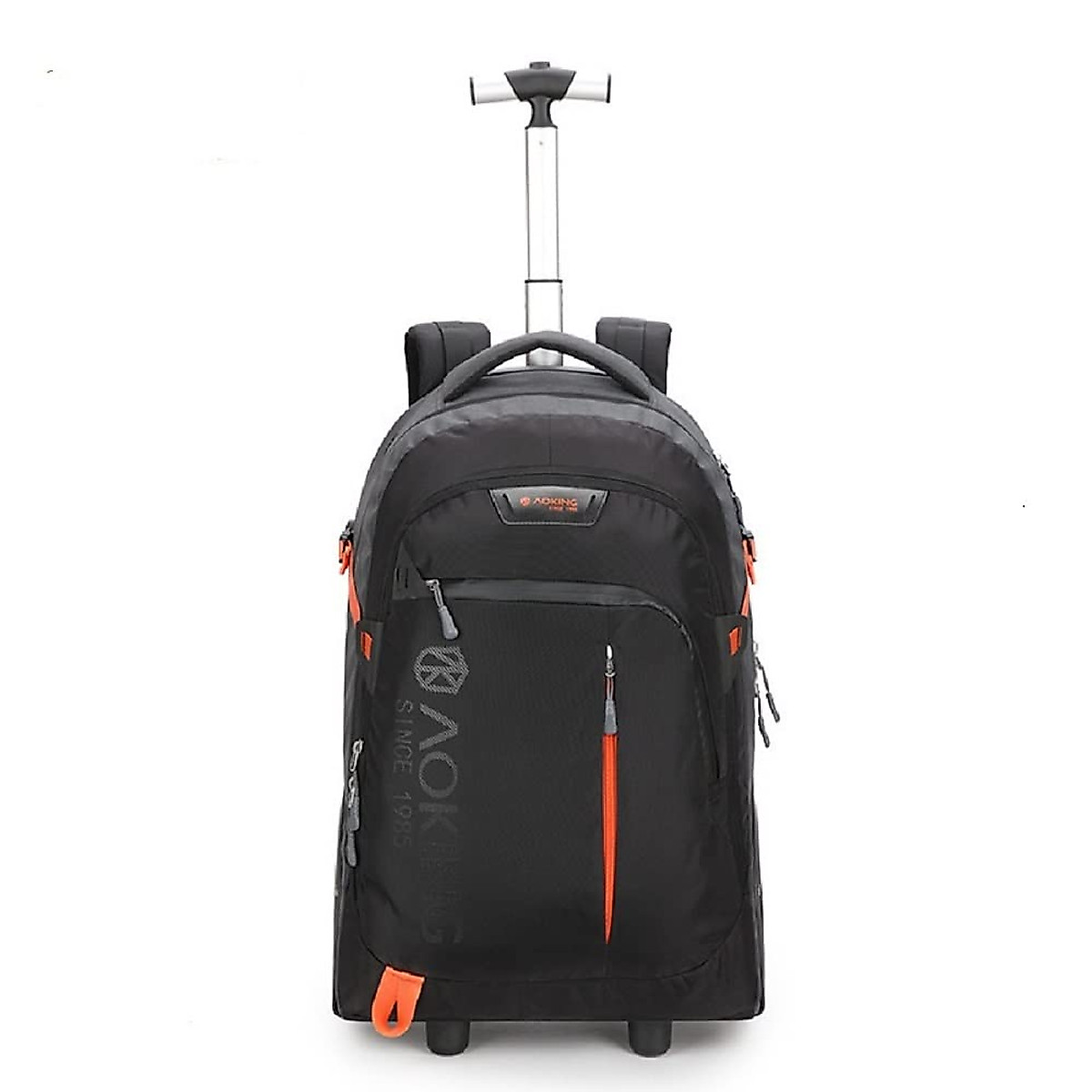 Glodiar AOKING 20/22″Water Resistant Rolling Big Wheeled Backpack Laptop Compartment Bag (22inch, Black)