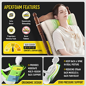 SUNROX Memory Foam Non Slip Rocking Chair Cushion, FadeShield Water Resistant Thicken Durable Tufted Pads, Set of Seat & Back Cushion with Ties for Indoor/Outdoor Rocker, 2 Piece, Husk Birch