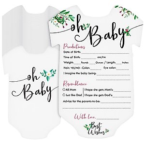 Sparkle and Bash 50 Pack Girl Baby Shower Prediction and Advice Cards for Parents to Be, Floral Themed Party Games (5 x 7 In)