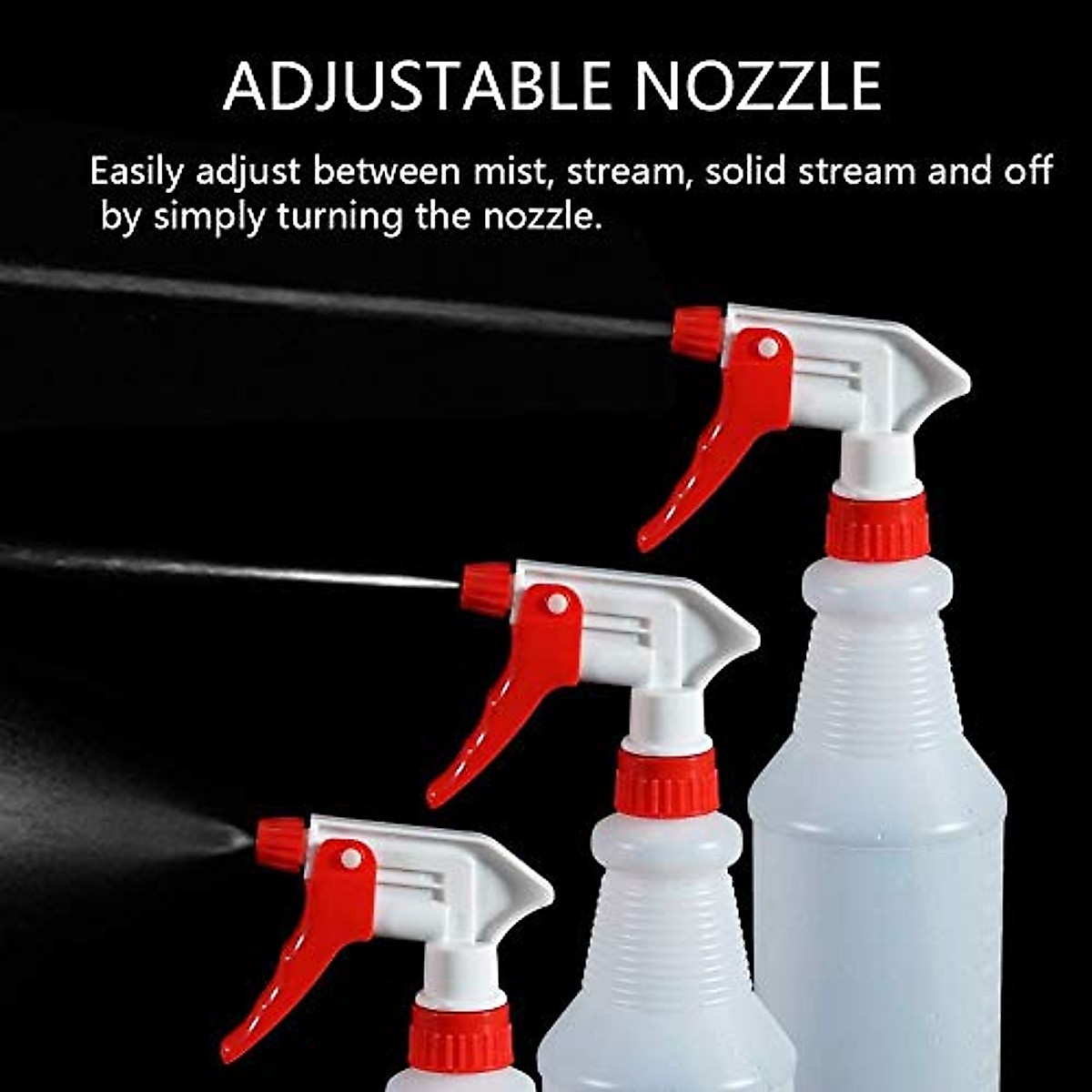 Plastic Spray Bottle Nozzle Heavy Duty Spraying Bottle Replacement Part Leak Proof Mist Water Bottle Spray Nozzle for Chemical Cleaning Solutions All-Purpose Adjustable Head Sprayer 4PCS (Red)