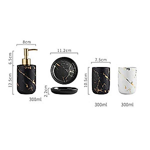 Bathroom Accessories Set, 4Pcs/Set Luxury Ceramic Bathroom Accessory Set, Soap/Lotion Dispenser, Bathroom Tumbler, Soap Dish for Home Hotel Bathroom (Yellow)