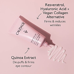Caudalie Resveratrol-Lift Firming Eye Gel Cream: Anti-Aging Wrinkle Eye Cream with Resveratrol, Hyaluronic Acid & Vegan Collagen Alternative -15mL