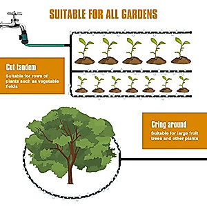 Soaker Hose 100ft for Garden Beds Solid Brass Interface Irrigation Save 70% Water Heavy Duty Rubber 1/2" Diameter Great for gardens/flower beds Accessories Contain Various Connections