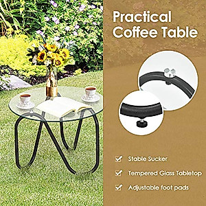 RELAX4LIFE 3-Piece Patio Conversation Set - PE Wicker Bistro Set with 2 Single Chairs & Tempered Glass Coffee Table, Outdoor Furniture Set for Garden, Backyard, Poolside, Lawn