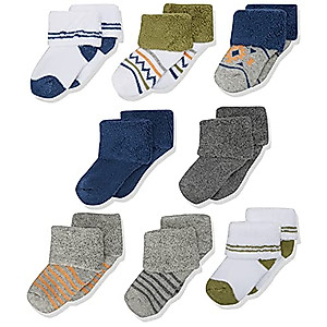 Luvable Friends baby boys Newborn and Terry Socks, Aztec, 0-6 Months US