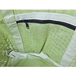 Zoie + Chloe Beach Mesh Tote Bag - 8 Pockets, Zipper, Key Hook & Carabiner