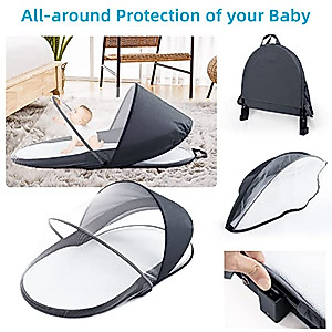 Sporary Baby Travel Portable Baby Pod - Folding Mini Crib with Mosquito Net Lightweight Washable Foldable