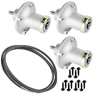 Caltric 3 Deck Spindle Belt Kit Compatible with Husqvarna Gth26V52Ls Gth3052 Gth52Xls