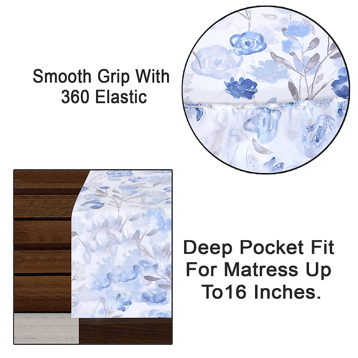 RUVANTI 100% Cotton Sheets - Crispy Cooling Percale Sheets for Full Size Bed, Breathable & Durable Full Sheet Set, 16 Inches Deep Pocket Bed Sheets, Monotones, 4 Pieces