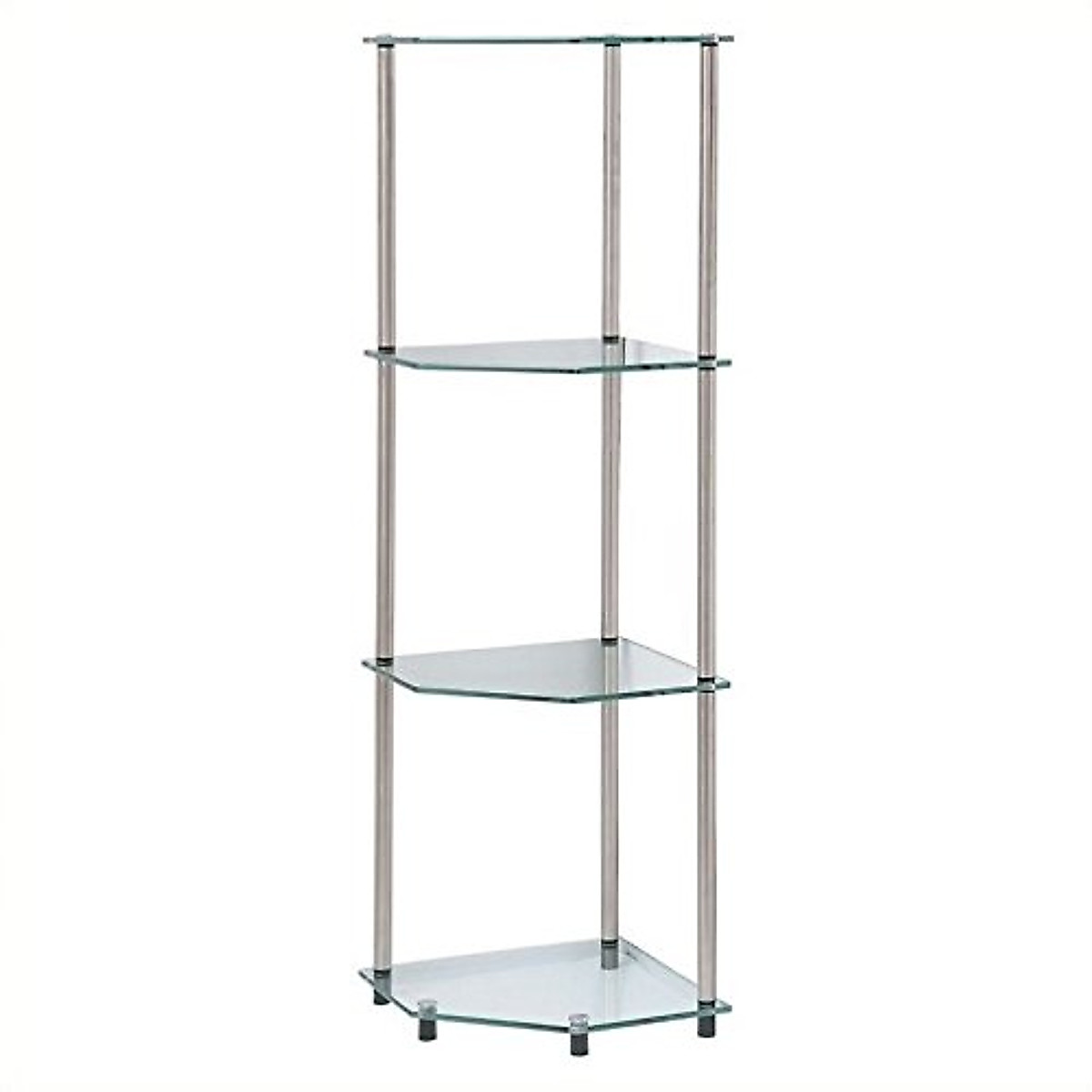 Convenience Concepts Designs2Go Classic Glass 4 Tier Corner Shelf