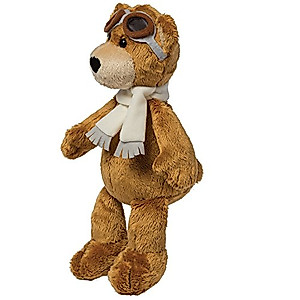 Manhattan Toy Aviator Teddy Bear 12" Stuffed Animal Plush with Soft Goggles and Scarf