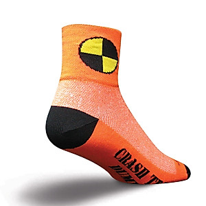 SockGuy Men's Crash Test Dummy Socks, Orange, Sock Size:10-13/Shoe Size: 6-12