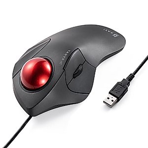 SANWA Wired Ergonomic Trackball Mouse, Optical Rollerball Mice, Programmable Silent Buttons, 44mm Trackball, 600/800/1200/1600 Adjustable DPI, Compatible with MacBook, Laptop, Windows, macOS