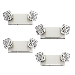Lithonia Lighting EU2C CP4 LED Two-Headed Emergency Lighting Unit, California Certified, Contractor Pack of 4, White