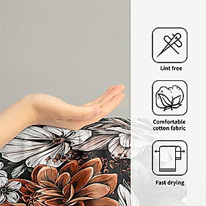 Tropical Green Leaves Hand Towels Washcloth Bathroom Plant Floral Kitchen Home Decor Soft Quick Dry Fingertip Set Gym Yoga Towels 14.4 x 28.3 Inch