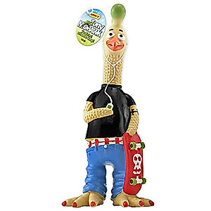 Ruffin' It Tony Mohawk Durable Latex Chicken Dog Toy, Large