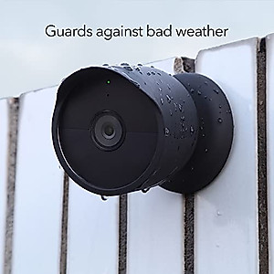 Wasserstein Protective Cover Compatible with Google Nest Cam Outdoor or Indoor, Battery - Protective Silicone Cover for Your Camera (1 Pack/Black)