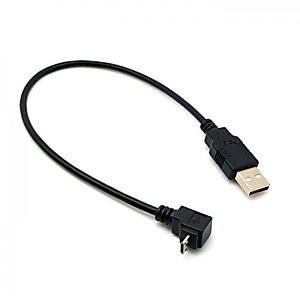 Cablecc 2pcs USB 2.0 Male to Micro USB Up & Down Angled 90 Degree Cable 30cm for Cell Phone Tablet
