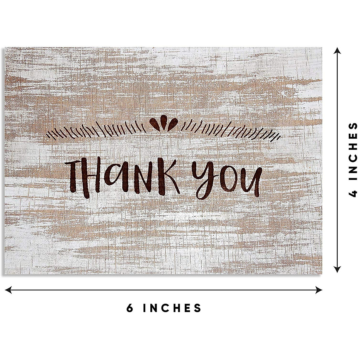 TOROS store 30 Pack Thank You Cards Set with Kraft Envelopes - Rustic Style Paper Cards - Thank you Cards 5 of Each Design - Perfect for Baby Shower Wedding Birthday Party Graduation