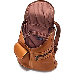 Le Donne Leather Lafayette Classic Women’s Backpack - Premium Full-Grain Colombian Vaquetta Leather, 11” x 10” x 4.5” (Navy)