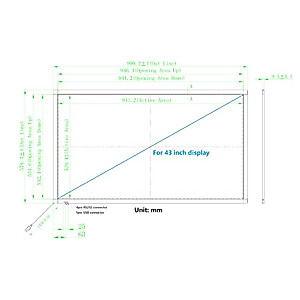 DeYoWo 43 Inch Interactive 10 Points Infrared IR Touch Screen Overlay Frame Free Driver…