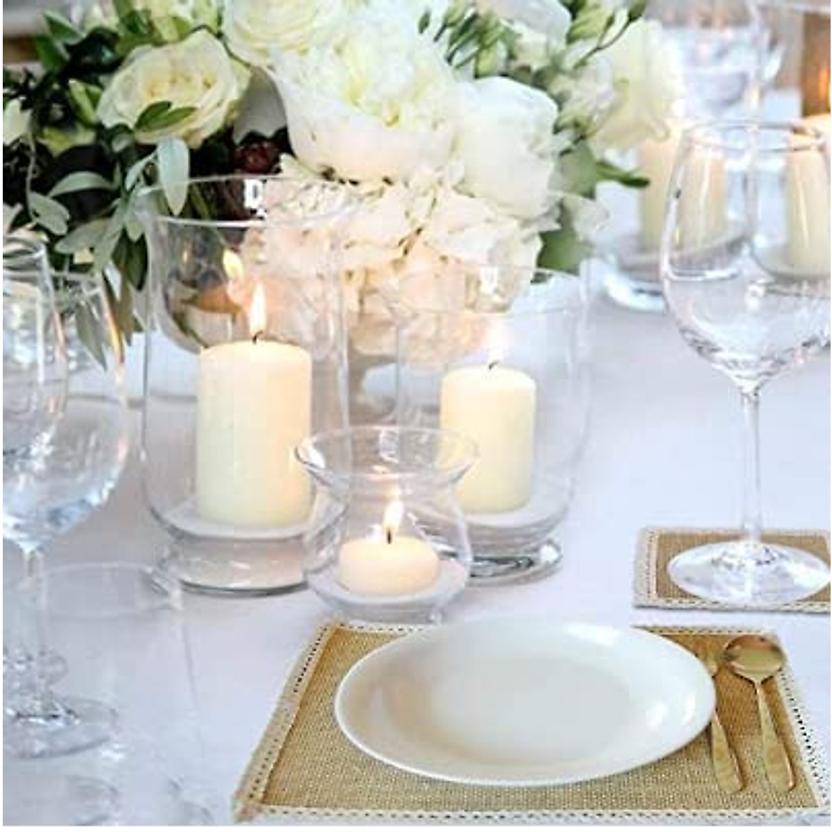 meditroia Burlap Placemats Jute Rustic Tablemats Table Decor Ladder Lace Look & One of Life's Little Home Luxuries for Christmas, Thanksgiving Day, Parties, Weddings, New Year, BBQ's, Holidays