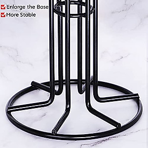 HULISEN Mug Tree for Large Mugs, Counter Coffee Mug Holder with 6 Hooks, Metal Standing Coffee Cup Tree for Easy Pick and Place, Mug Rack for Large Cups, Black