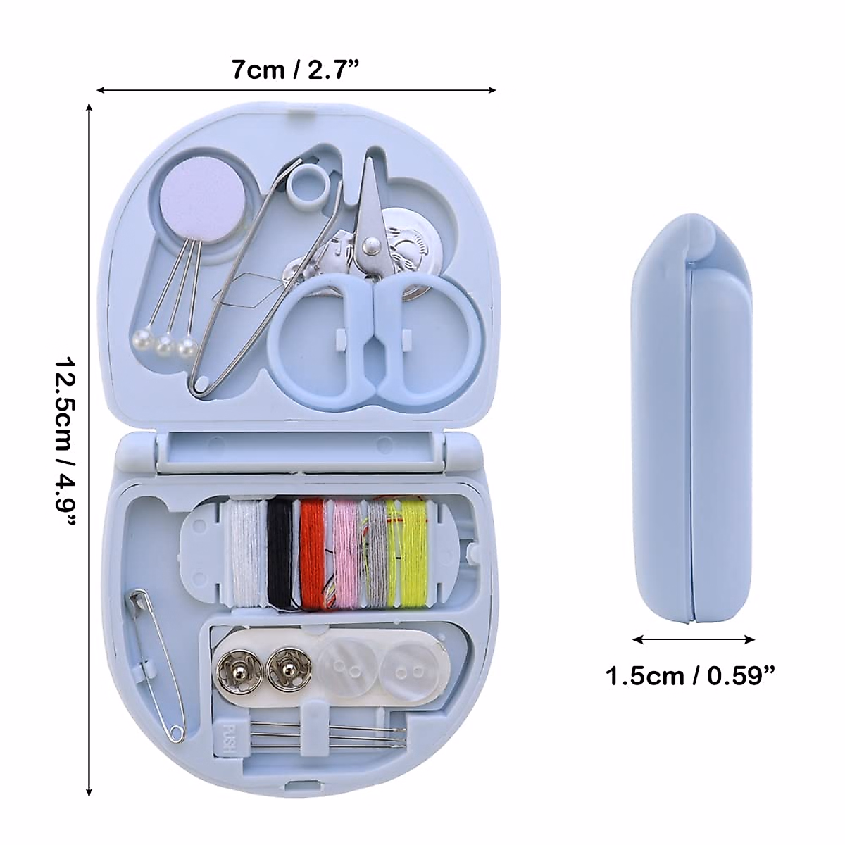 2 Pack Min Travel Sewing Kit DIY Sewing Supplies Portable Sewing Tool Kits Plastic Sewing Kit Box Beginner Friendly Emergency Sewing Repair Kit with Threads Scissors Hand Sewing Needles