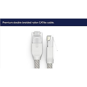 Amazon eero CAT6a Ethernet cable - Supports 10 gigabit+ speeds, 3 foot, 5-pack, Arctic White