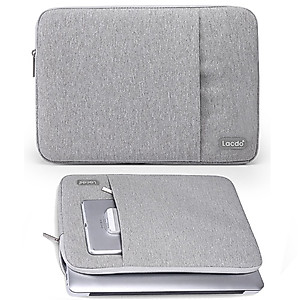 Lacdo Laptop Sleeve Case for 14 inch New MacBook Pro M4/M3/M2/M1 Chips Pro Max A3112 A3401 A3185 A2918 A2992 A2779 2024-2021, 13.8" Surface Laptop 7th, 13.5" Surface Laptop 6 5 4 3 Computer Bag, Grey