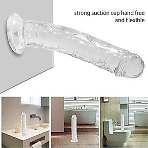 Realistic Dildo 5.7 inch, Clear Dildo with Strong Suction Cup for Hands-Free Play, Soft Material Adult Sex Toys for Beginner and Couple Portable z97