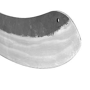 healinnova Carbon Steel Handmade Forged Gourmet Professional Chef Butcher Chopping Curved Mincing Knife Kebab Meat Mezzaluna Herb Big Blade Kitchen Cleaver (19.7 in / 50 cm)