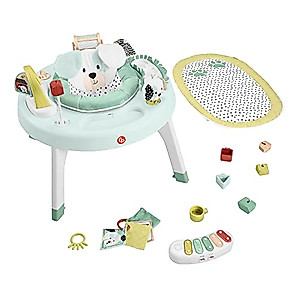 Fisher-Price Baby To Toddler Toy 3-In-1 Snugapuppy Activity Center and Play Table with Lights Sounds and Developmental Activities