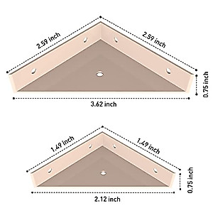 Corner Brackets Corner Braces 8Pcs Thickened Three Sided Fixed Corner Bed Desk Wardrobe Rack Left and Right Symmetrical Corners(Beige)