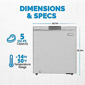 Newair 5 Cu. Ft. Mini Deep Chest Freezer and Refrigerator in Cool Gray with Digital Temperature Control, Fast Freeze Mode, Stay-Open Lid, Removeable Storage Basket, Self-Diagnostic Program