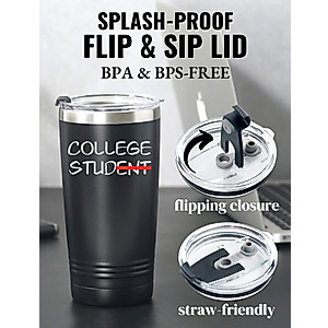 Onebttl Funny College Student Gifts Tumbler for Male, Funny School Student Gifts 20oz Stainless Steel Mug, Best gift for Christmas, Birthday, End of Year - College Stud