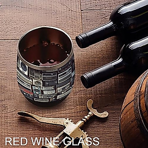 WYUSPGK 304 Stainless Steel Insulated Cup, Vintage Wall of Radio Boombox Print Smooth Rim, Durable & Reusable - Perfect for Office, Home, And Travel