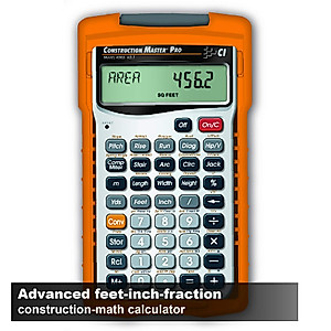 Calculated Industries Construction Master Pro Advanced Construction Math Feet-inch-Fraction Calculator + Staedtler 12-Inches Architect Triangular Scale Bundle