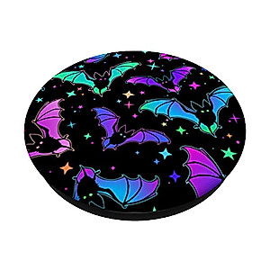 Gothic Bat Halloween Pattern Spooky Bats Lover gift on Black PopSockets Swappable PopGrip