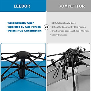 Leedor Beach Tent Sun Shelter Instant Beach Umbrella Easy Cabana with UPF 50+ UV Portable Windproof Pop Up Shade for 3 to 4 Person for Family Patent Pending