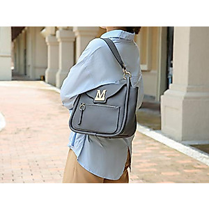 MKF Crossbody Shoulder Bag for Women – PU Leather Pocketbook Handbag – Designer Fashion Purse, Shoulder Crossover Taupe