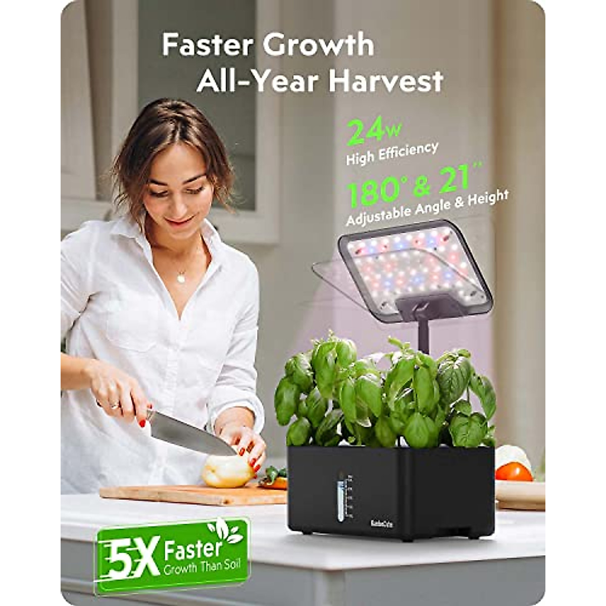 Hydroponics Growing System Indoor Garden: Herb Garden Kit Indoor with LED Grow Light Quiet Smart Water Pump Automatic Timer Healthy Fresh Herbs Vegetables - Hydroponic Planter for Home Kitchen Office…