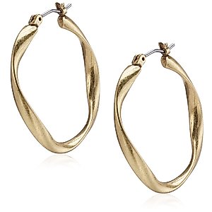 Lucky Brand Twist Hoop Earrings, Gold, One Size