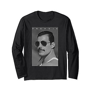 Freddie Mercury Official B&W Shades Photo Long Sleeve T-Shirt